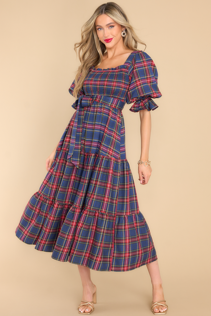Classic Blue Plaid Dress - All Dresses | Red Dress