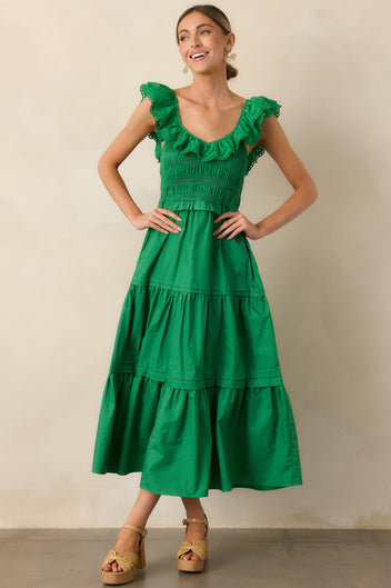 Cotton Green Maxi Dress - All Dresses | Red Dress