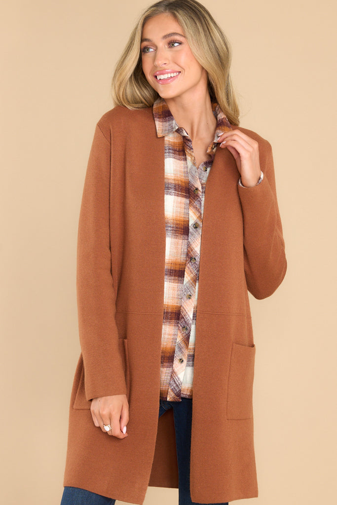 Comfy Brown Cardigan - Fall Favorites| Red Dress