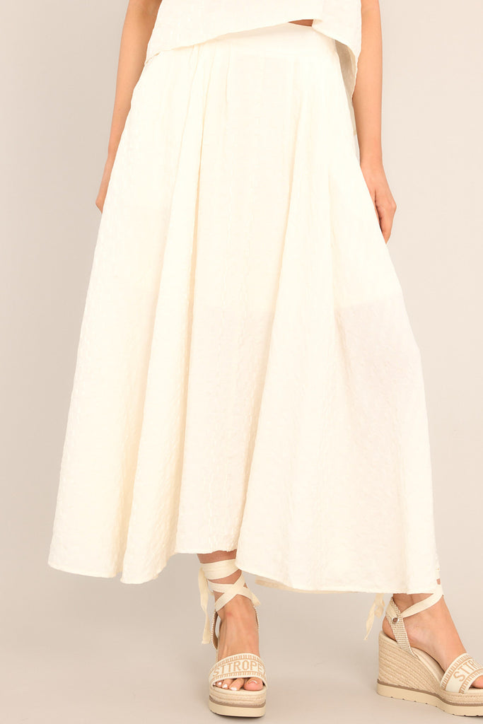 Flowing Ivory Maxi Skirt - All Skirts | Red Dress