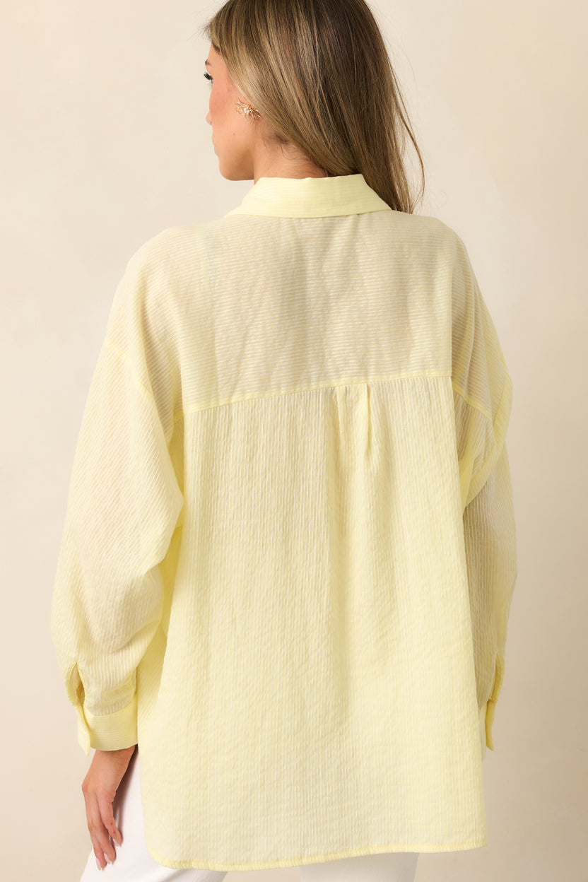 Lemon Yellow Button Front Blouse - All Tops | Red Dress
