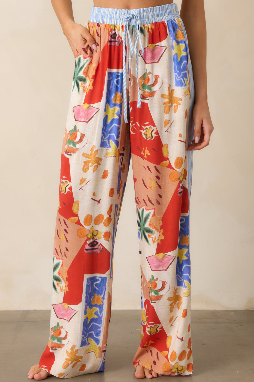 Red Multi Tropical Print Button Front Top - All Tops | Red Dress