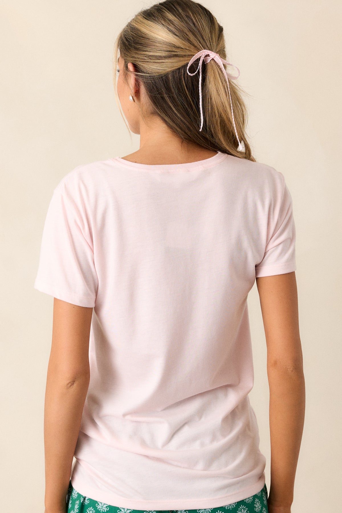 Festive Light Pink Pajama Top - All Pajamas | Red Dress