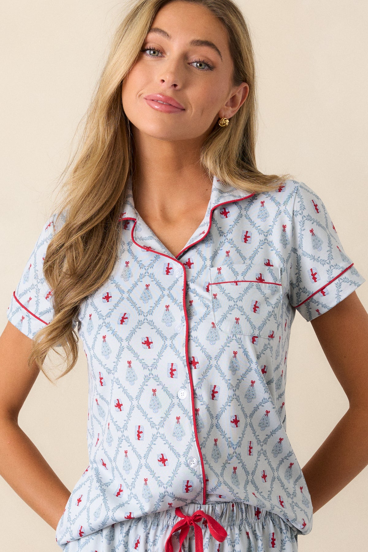 Light Blue Pajama Shirt - All Pajamas | Red Dress