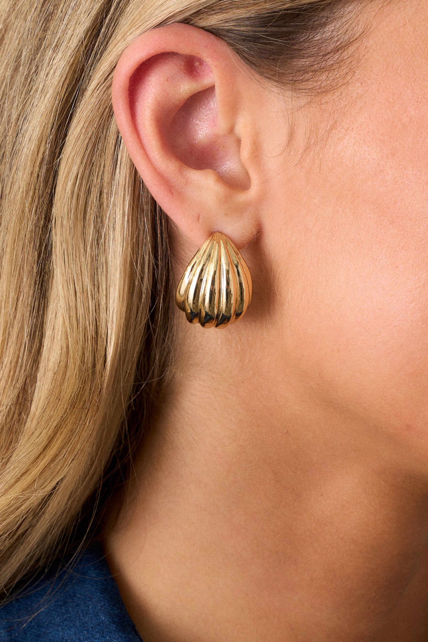 Textured Gold Earrings - All Earrings | Red Dress