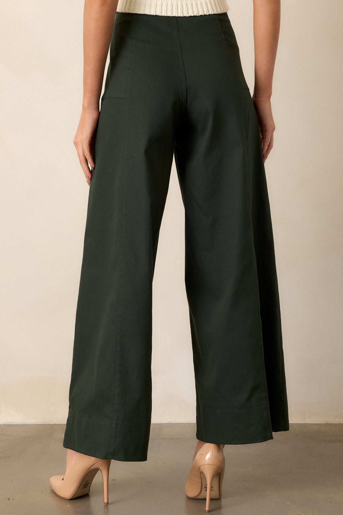 Forest Green Wide Leg Pants - All Bottoms | Red Dress