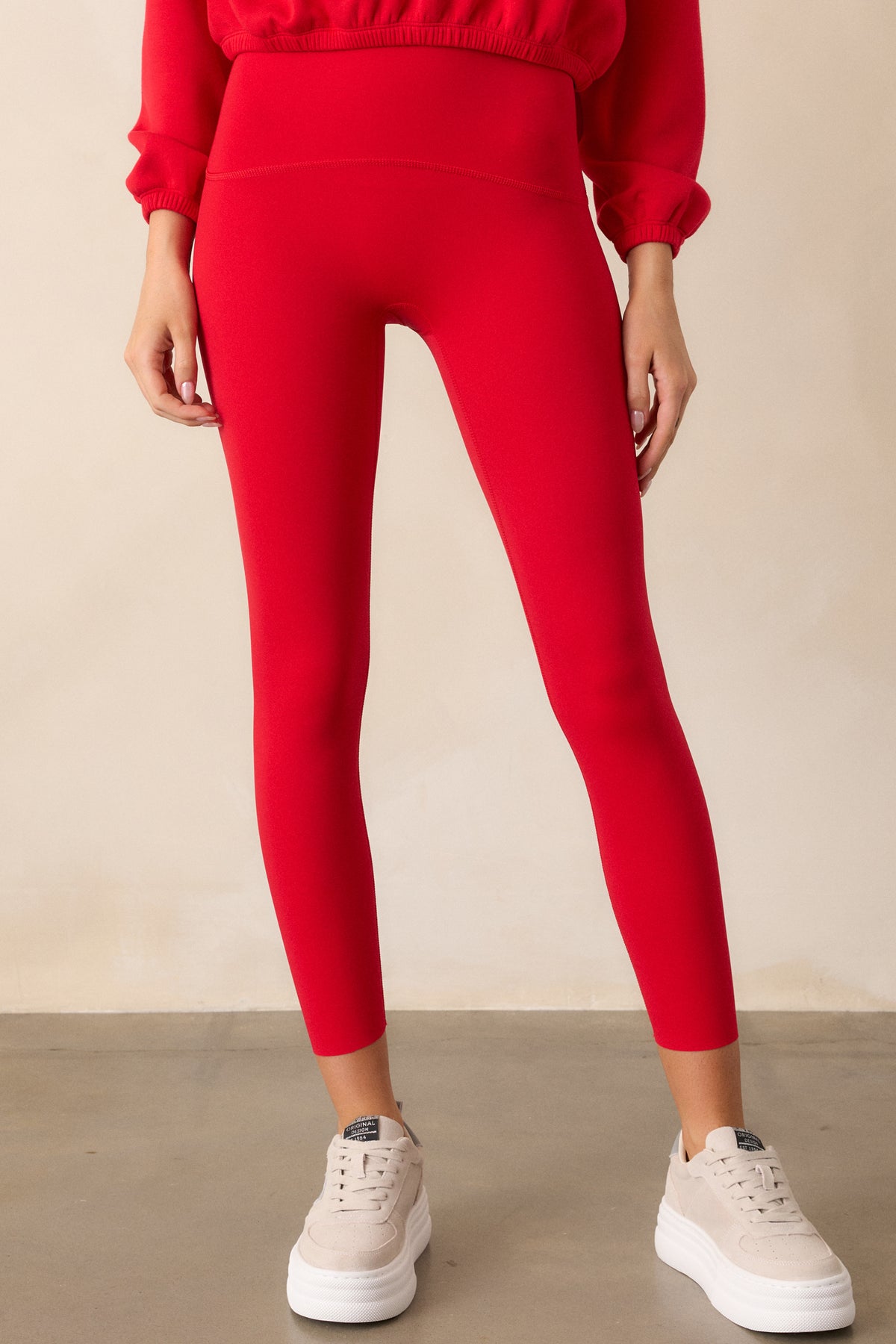 SPANX® Booty Boost Active 7/8 Leggings In Red | Red Dress