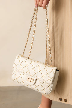 Ivory Studded Handbag - All Accessories | Red Dress