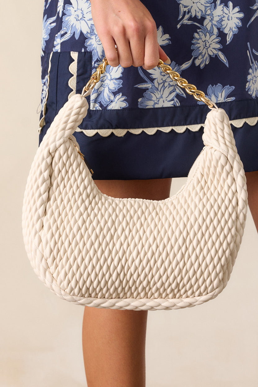 Ivory Faux Leather Handbag - All Accessories | Red Dress