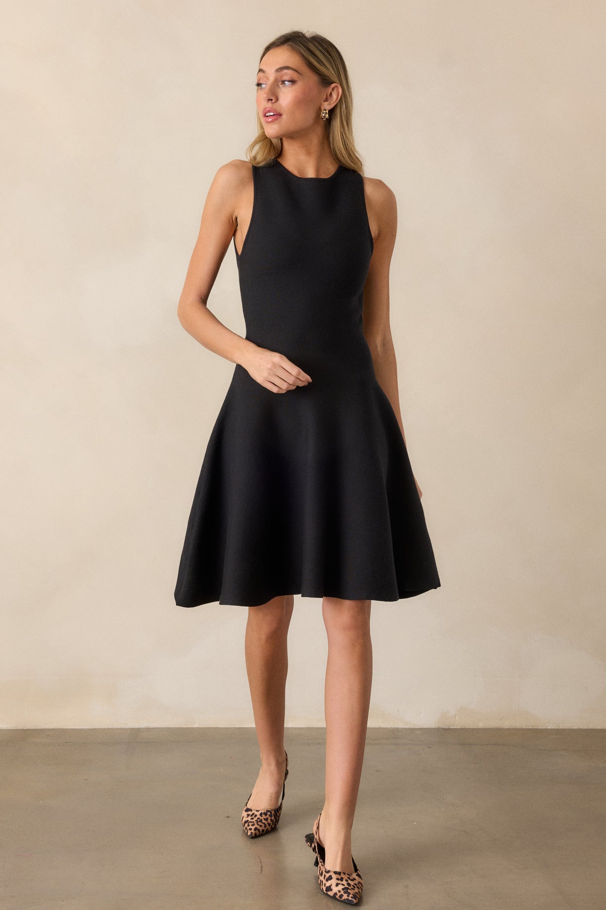 Black Drop Waist Mini Dress - All Dresses | Red Dress