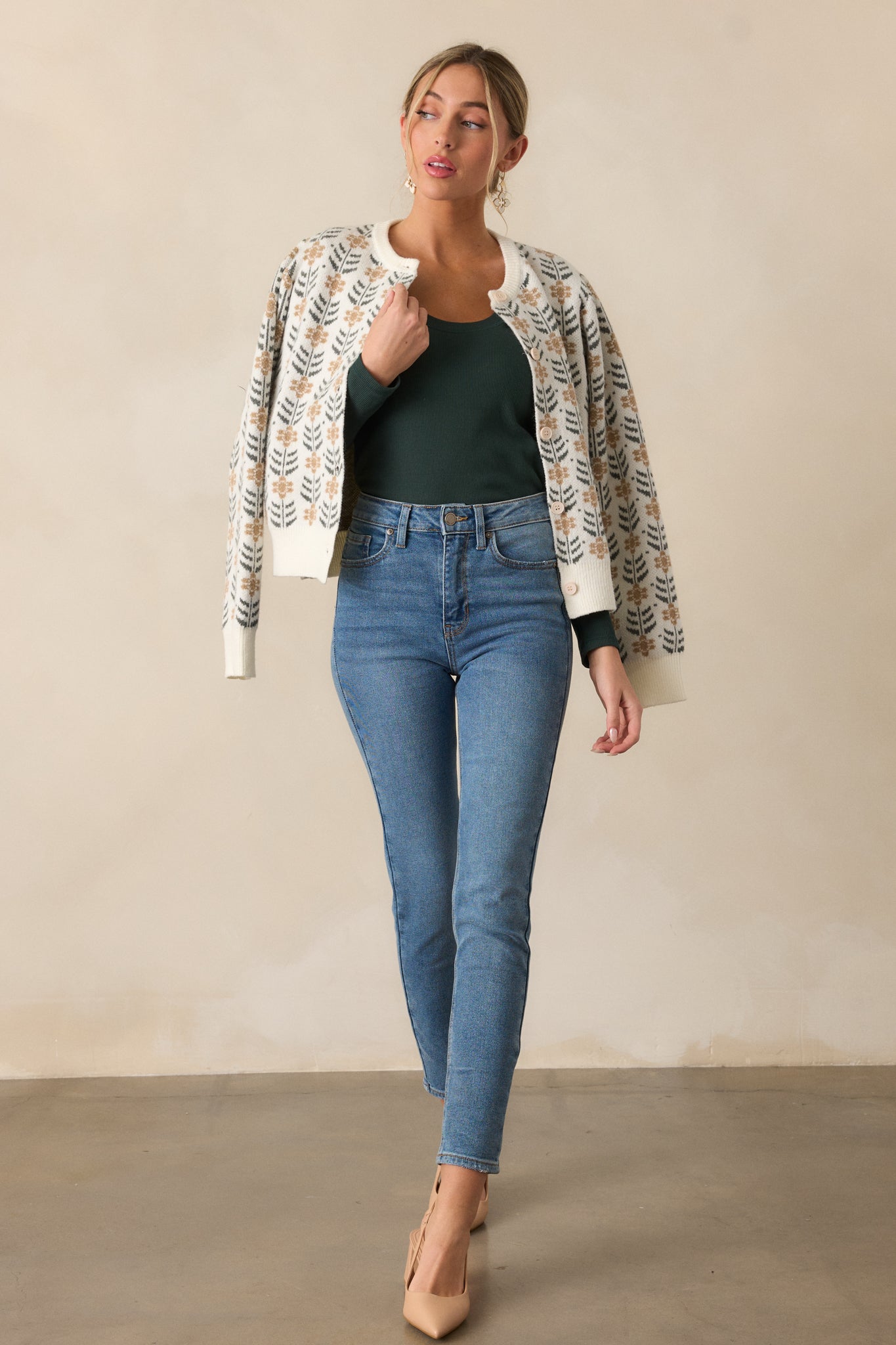 Charming Ivory Button Front Cardigan - All Outerwear | Red Dress