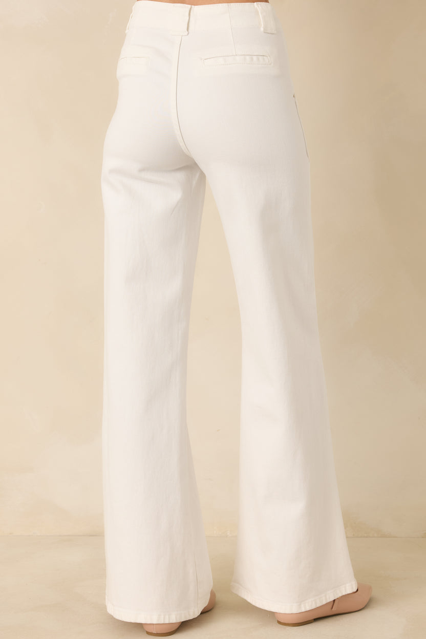 White Wide Leg Jeans - All Denim | Red Dress