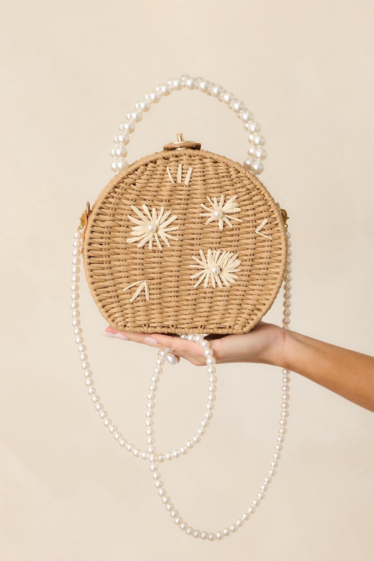 Tan Rattan Handbag - All Accessories | Red Dress