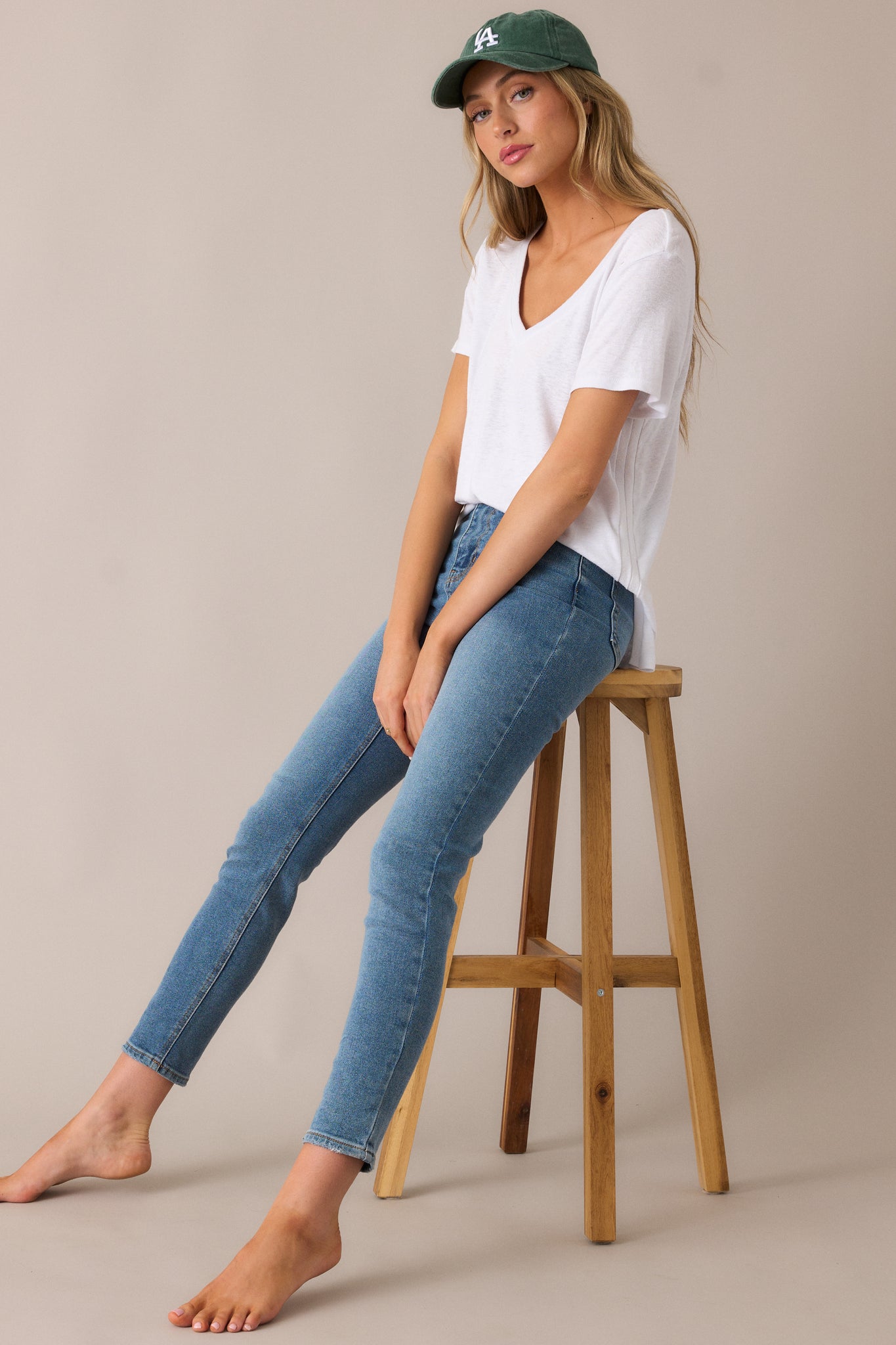 Medium Wash Clean Skinny Jeans - Basics | Red Dress