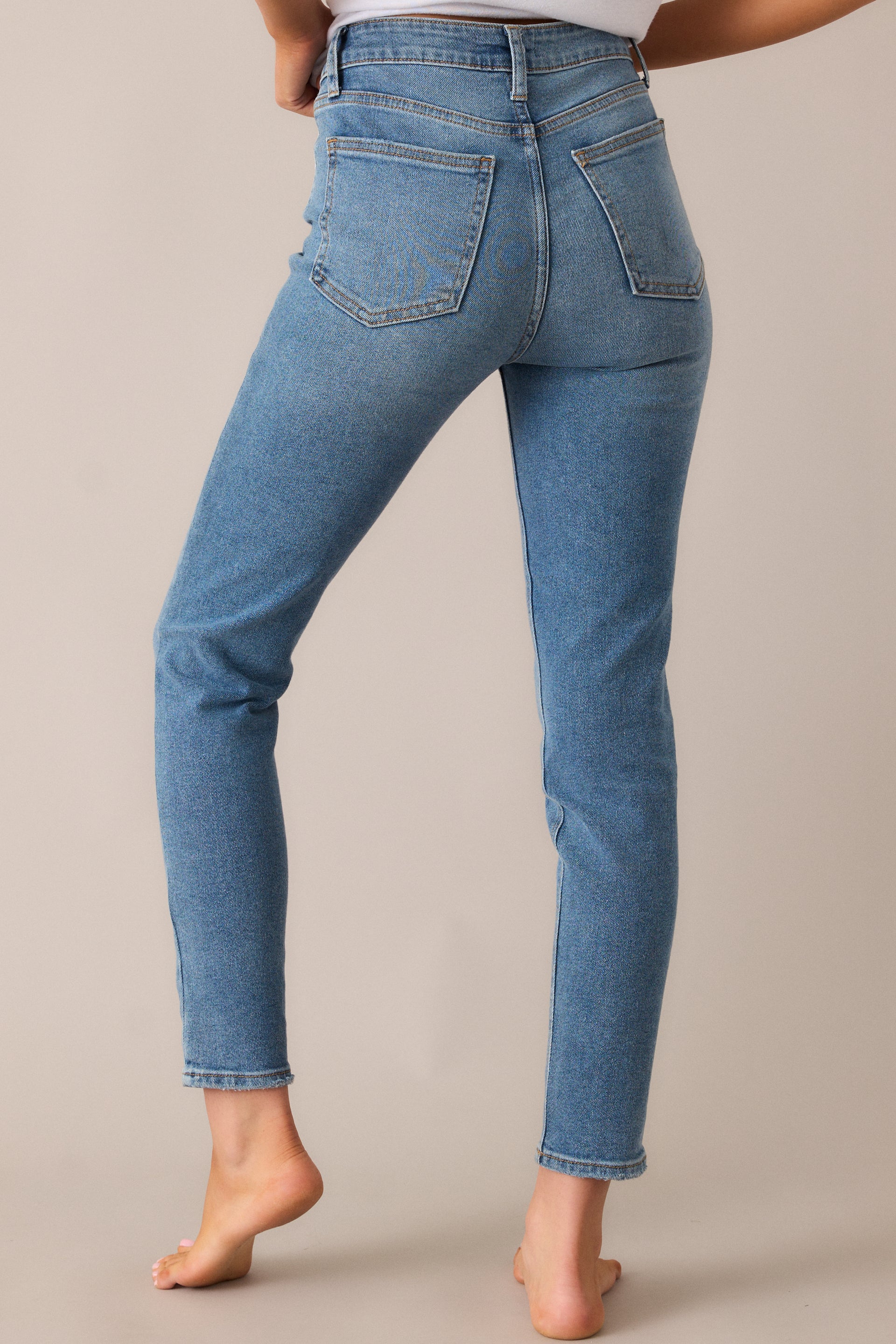 Medium Wash Clean Skinny Jeans - Basics | Red Dress