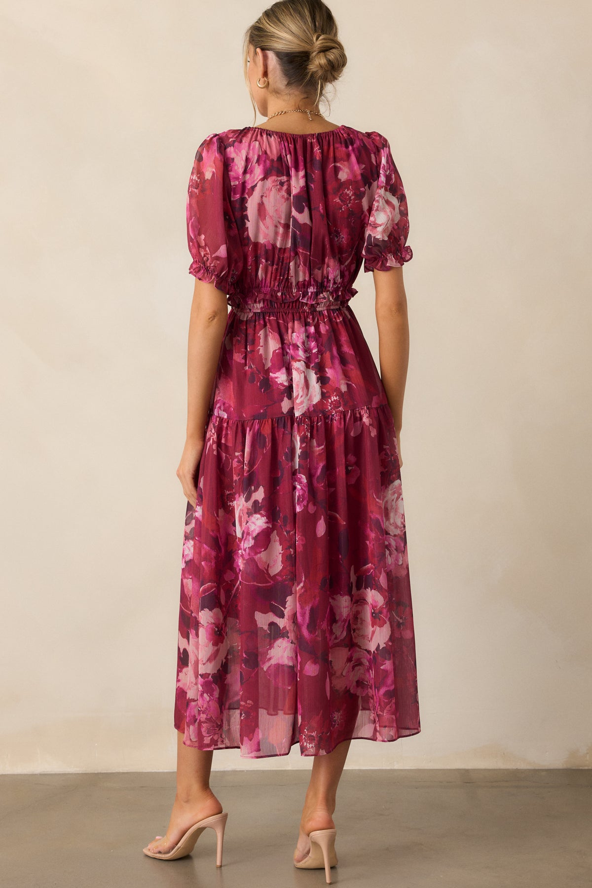 Berry Floral Maxi Dress - All Dresses | Red Dress