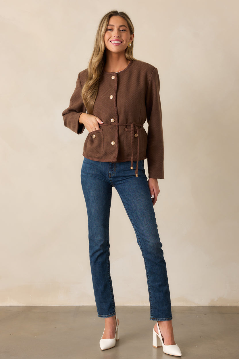 Cute Chocolate Brown Jacket - All Outerwear | Red Dress