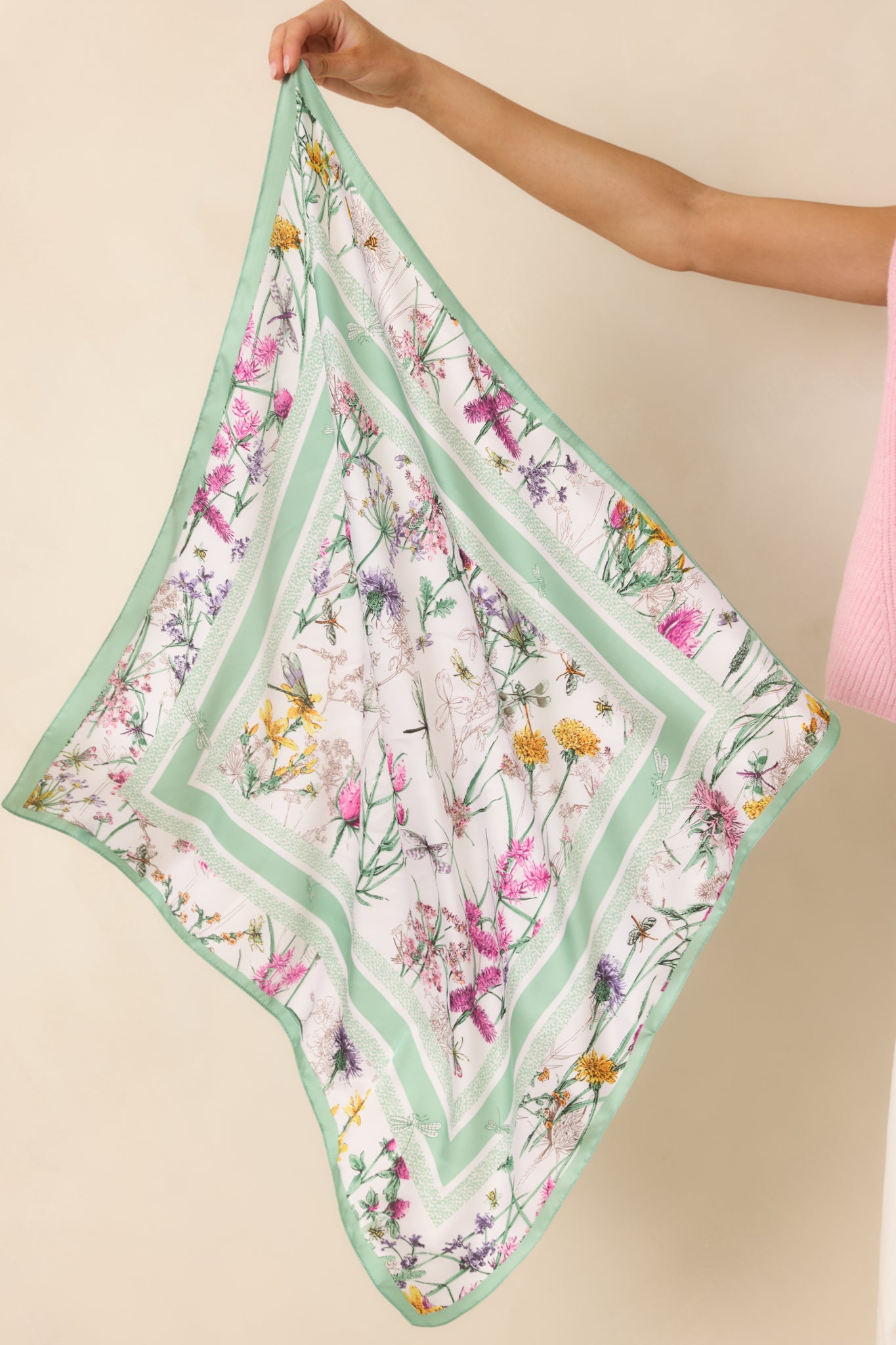 White Multi Floral Pattern Scarf - All Accessories | Red Dress