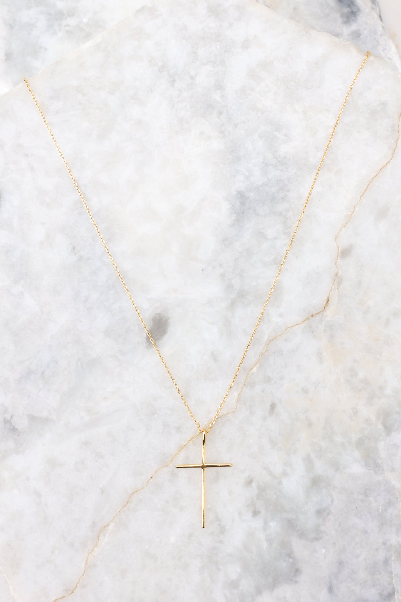 Simple Gold Cross Necklace