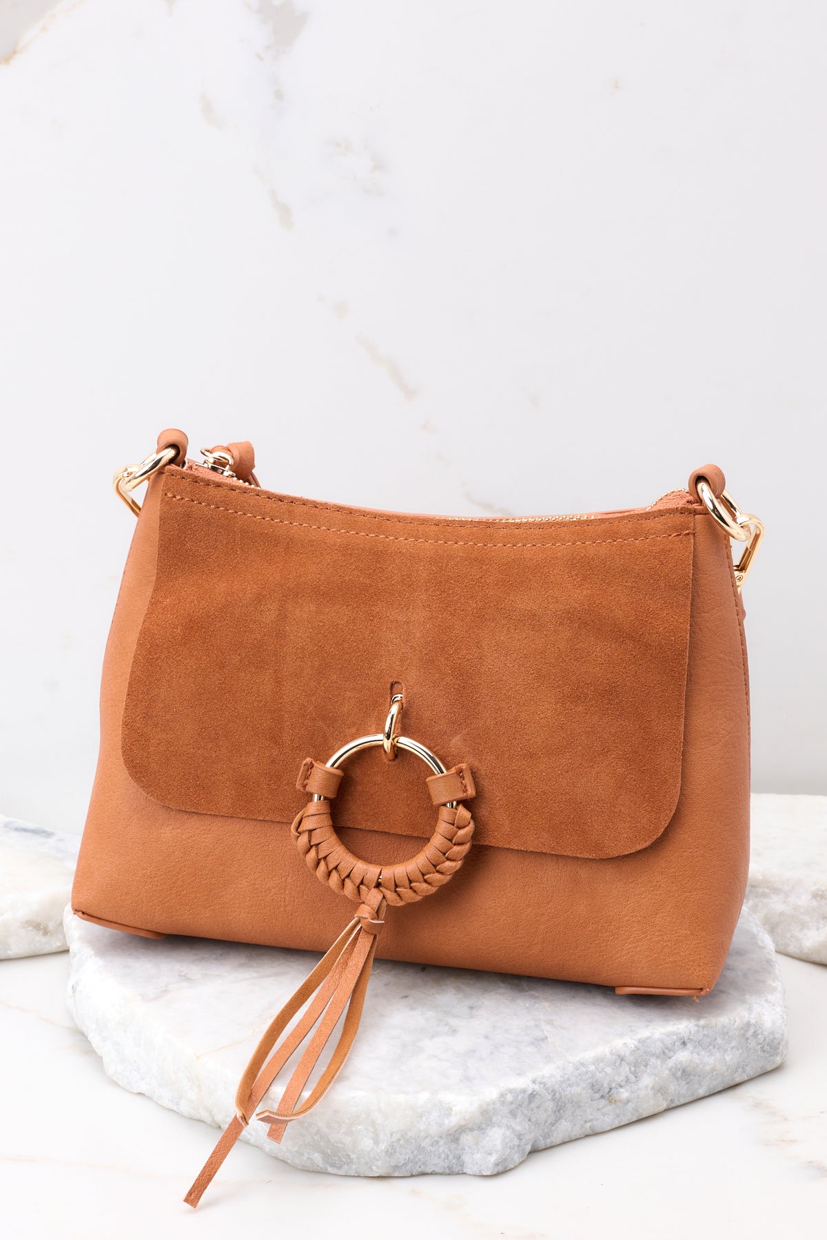 Pretty Tan Detailed Bag - Accessories | Red Dress