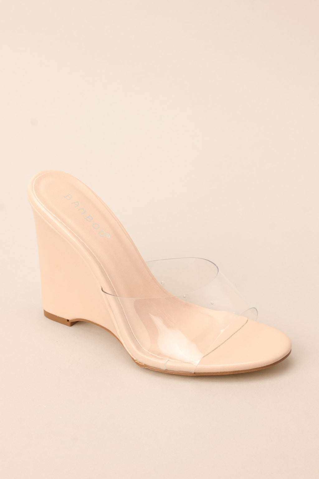 Clear & Beige Wedged High Heels - All Heels | Red Dress