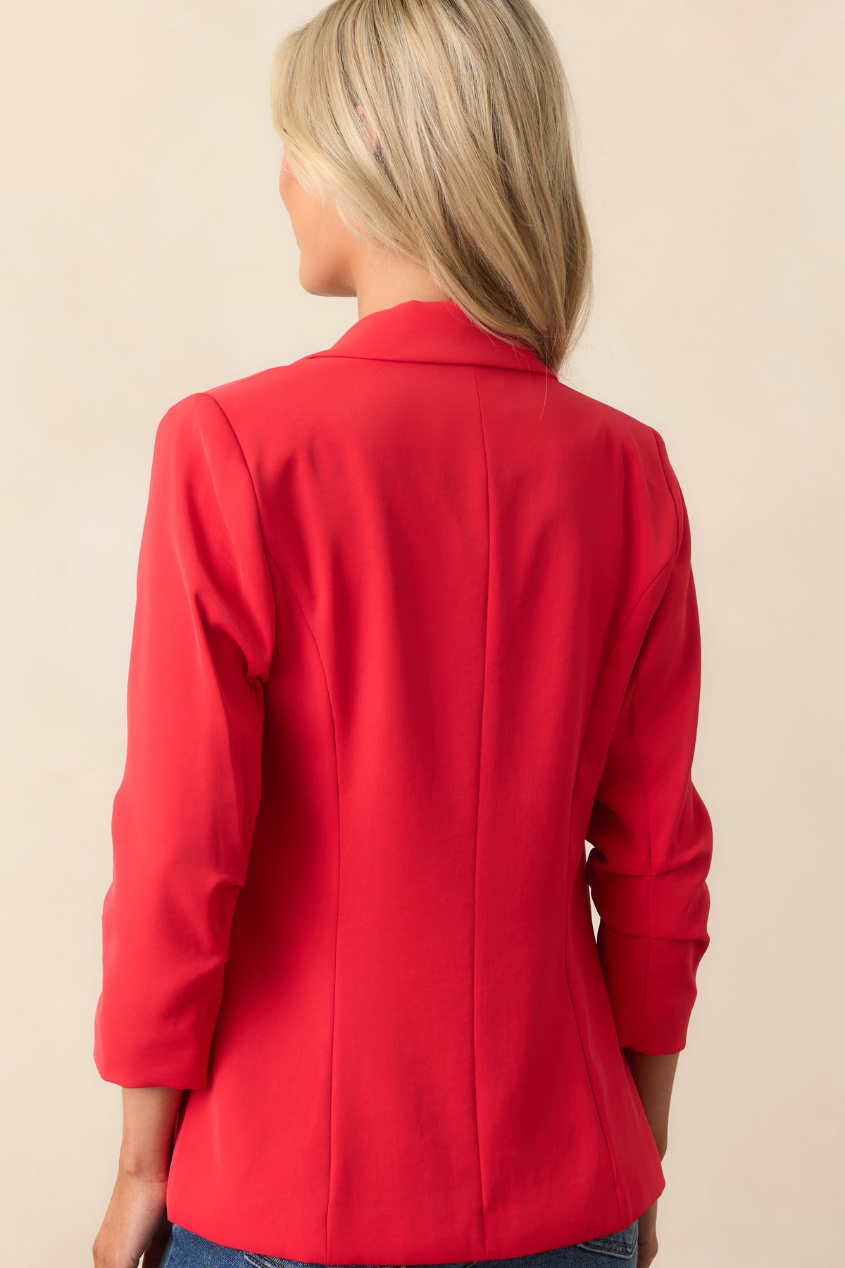 Red Single-Breasted Tailored Blazer - Two Piece Sets | Red Dress