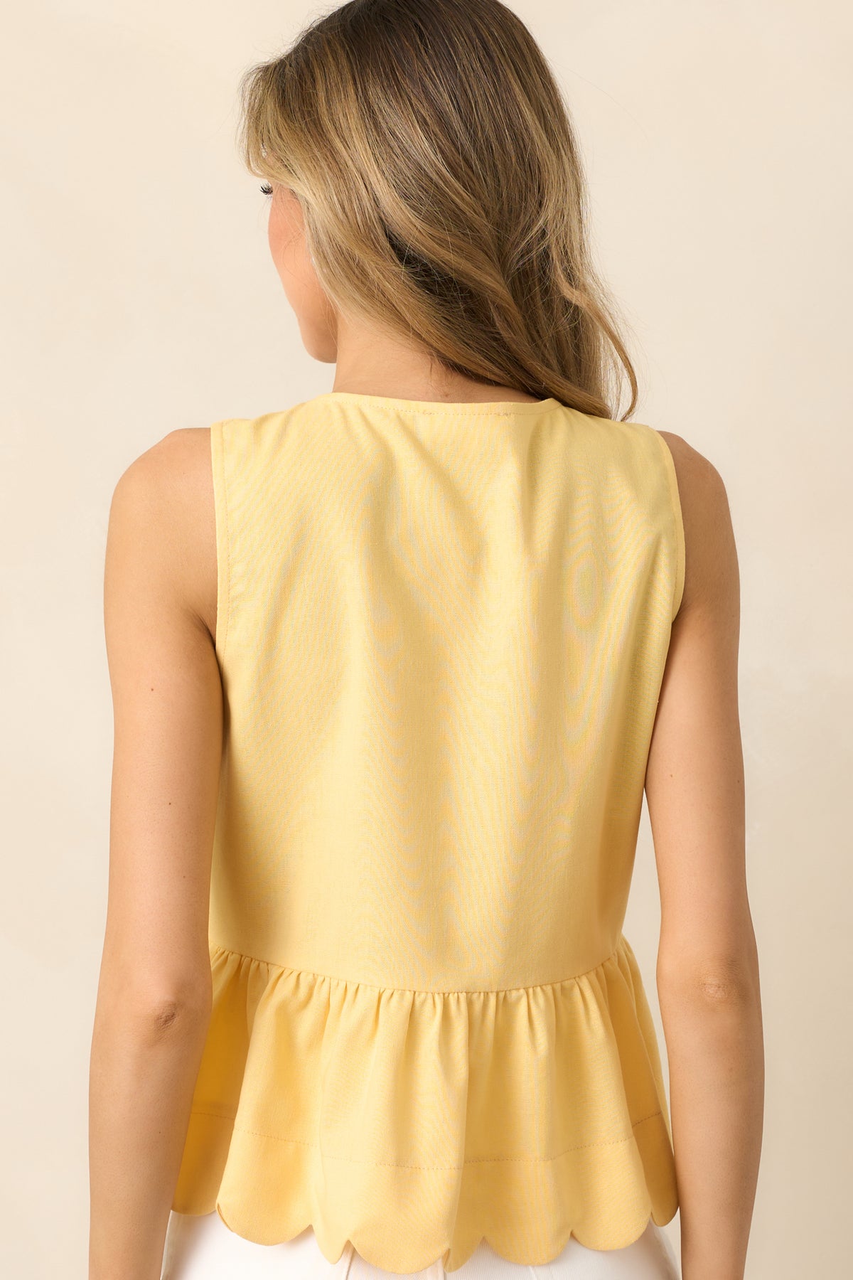 Yellow Bow Front Peplum Top - Two Piece Sets | Red Dress