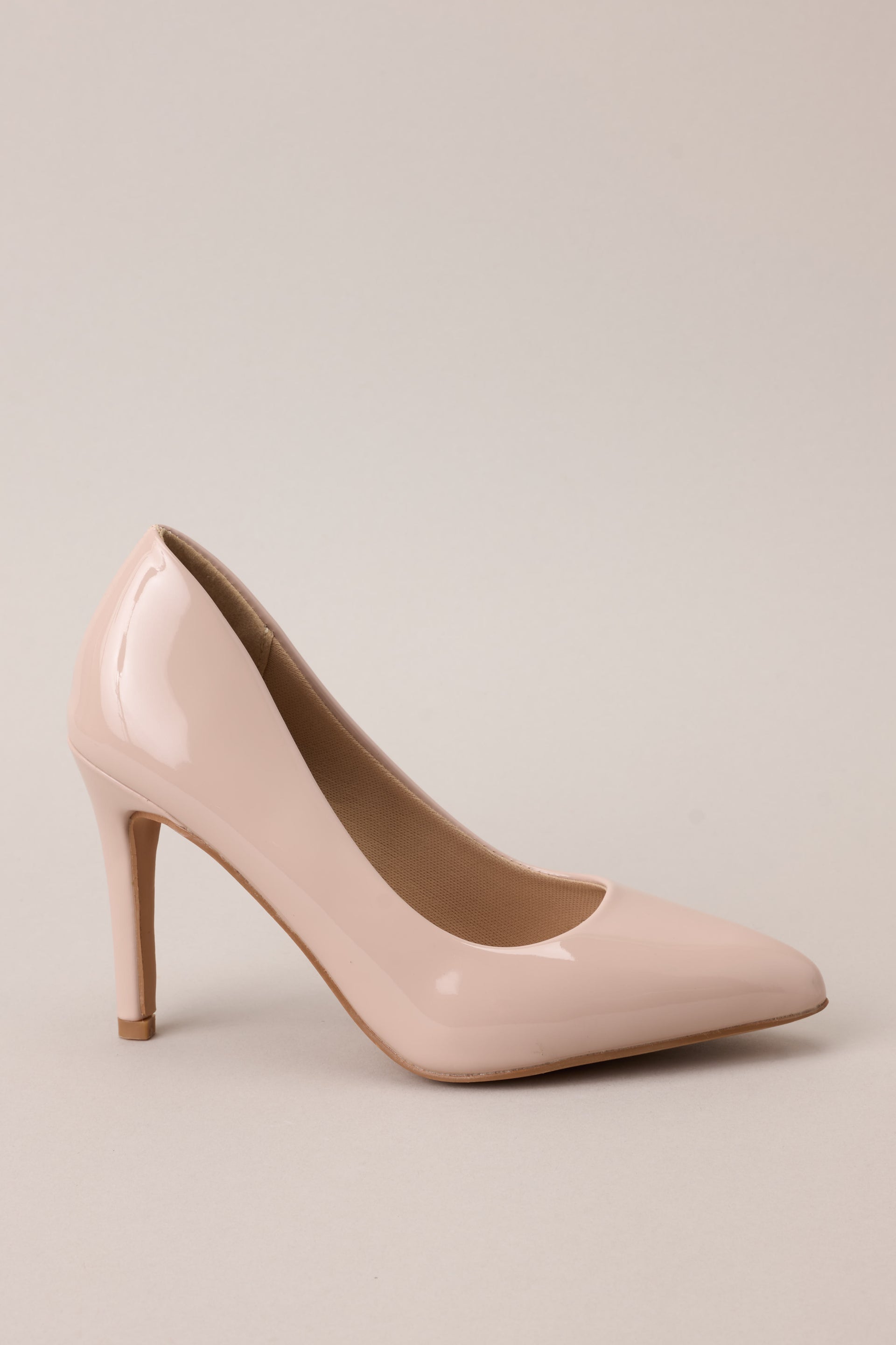 Pointed Toe Beige High Heel Pumps - All Heels | Red Dress
