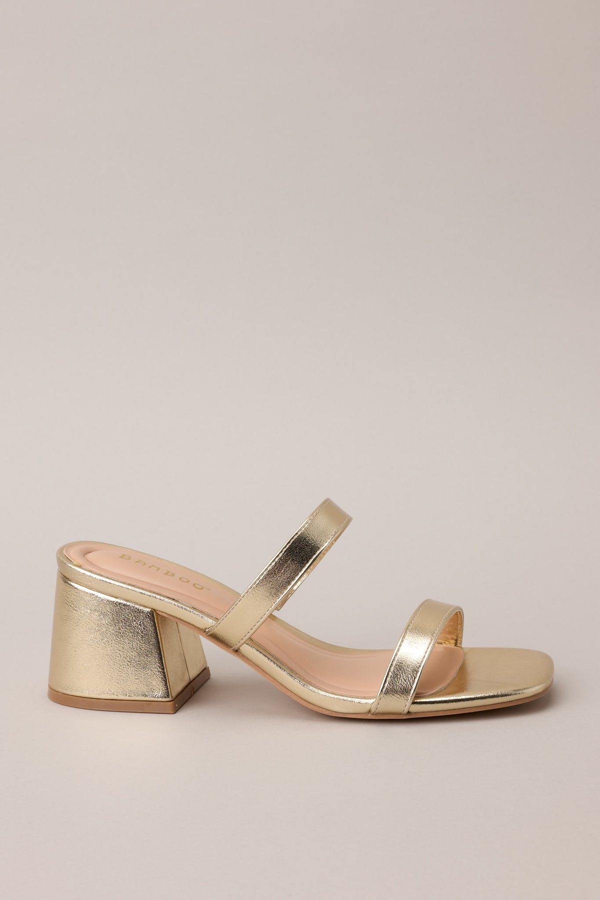 Gold Block Heel - All Shoes | Red Dress