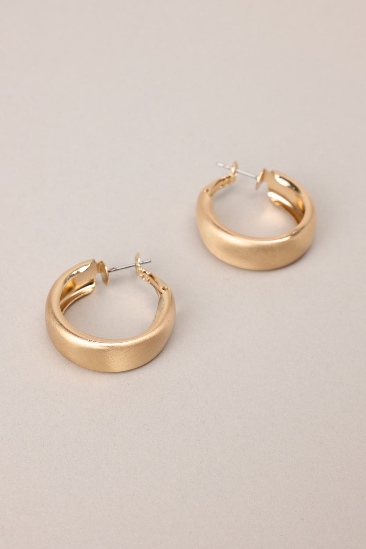 Matte Gold Hoop Earrings - All Earrings | Red Dress