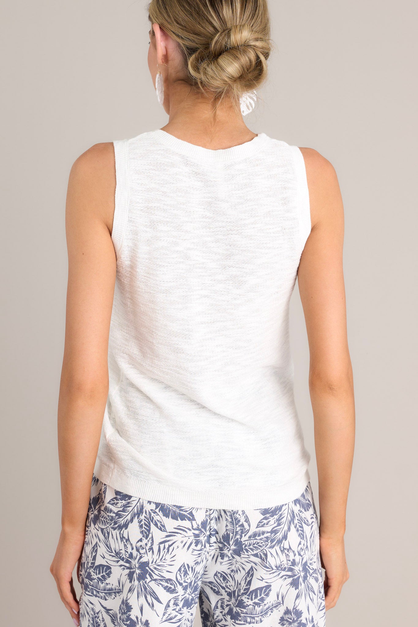 Ivory Cotton Tank Top - All Tops | Red Dress