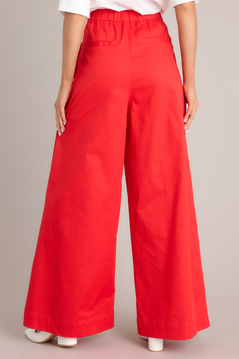 Cherry Red Wide Leg Pants - All Pants | Red Dress
