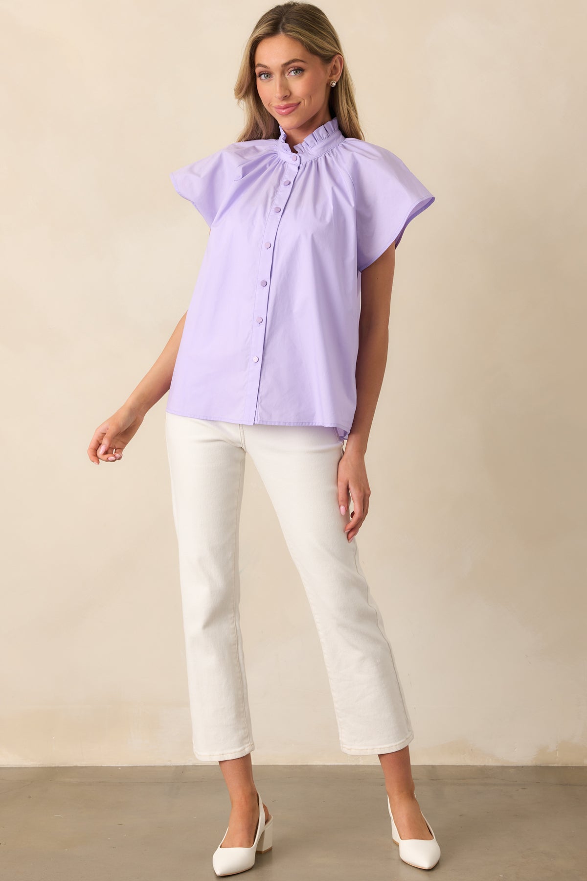 Prosperina Florence Top In Lilac Purple | Red Dress