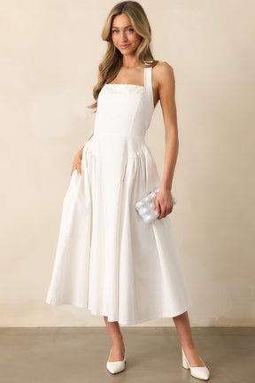 White Cotton Drop Waist Maxi Dress - Halter Dresses | Red Dress