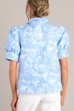 Light Blue Floral Top - All Tops | Red Dress