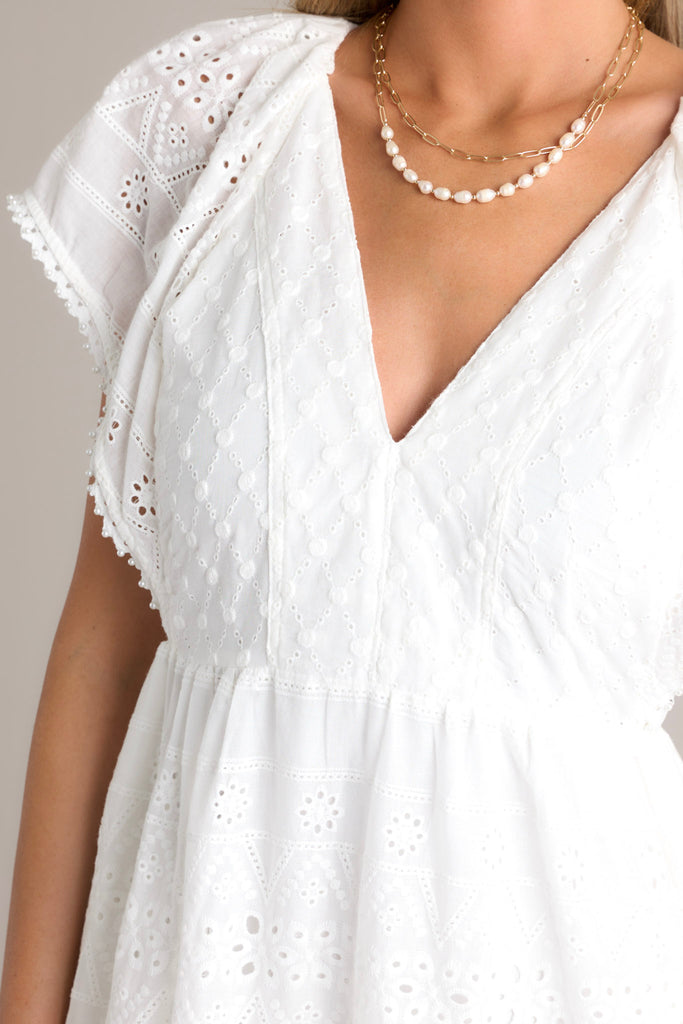 White Eyelet Maxi Dress - All Dresses | Red Dress