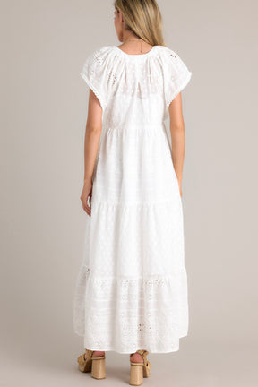White Eyelet Maxi Dress - All Dresses | Red Dress