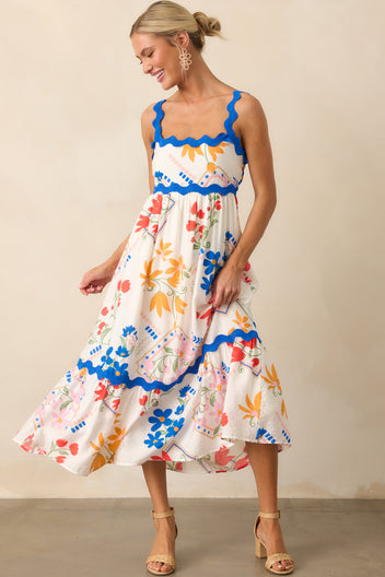 Ivory Floral Patchwork Maxi Dress - Vacation Dresses | Red Dress