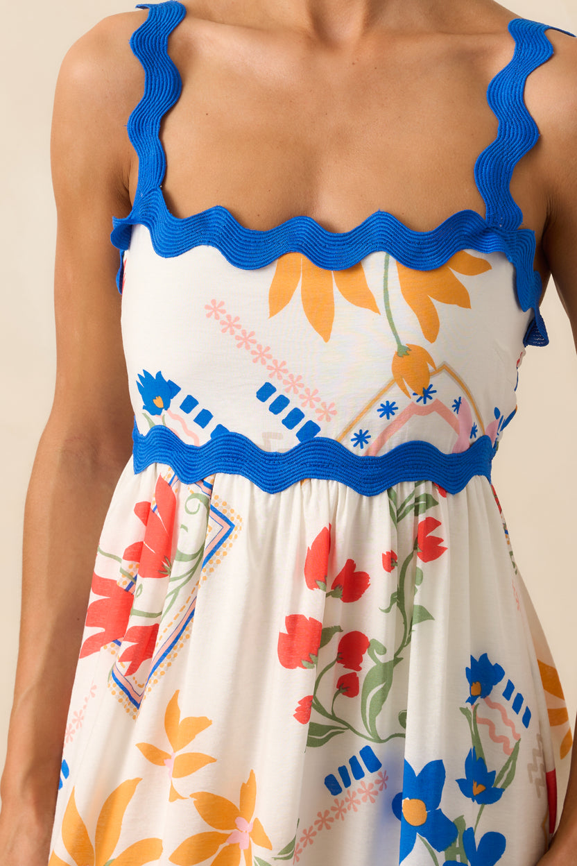 Ivory Floral Patchwork Maxi Dress - Vacation Dresses | Red Dress