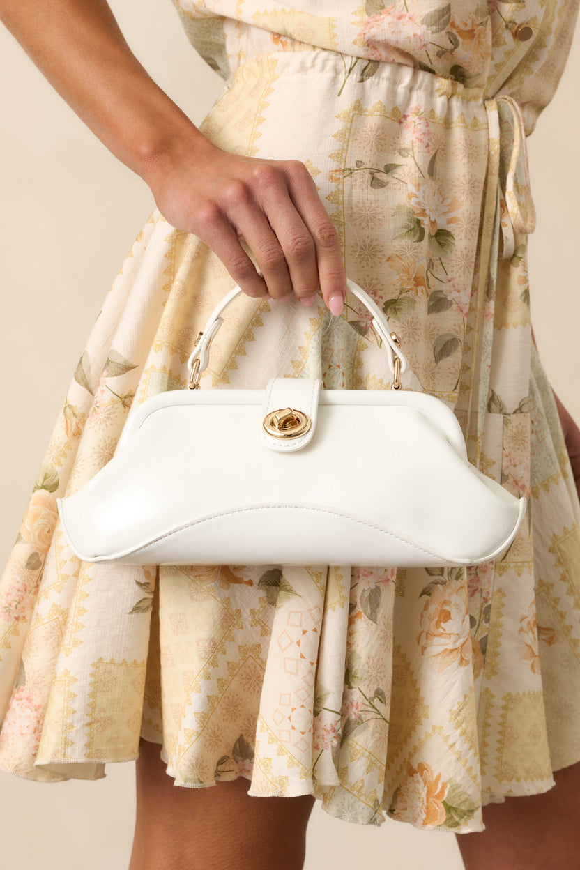White Faux Leather Handbag - All Handbags | Red Dress