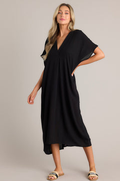 Black Dolman Sleeve Black Cover Up - All Dresses | Red Dress