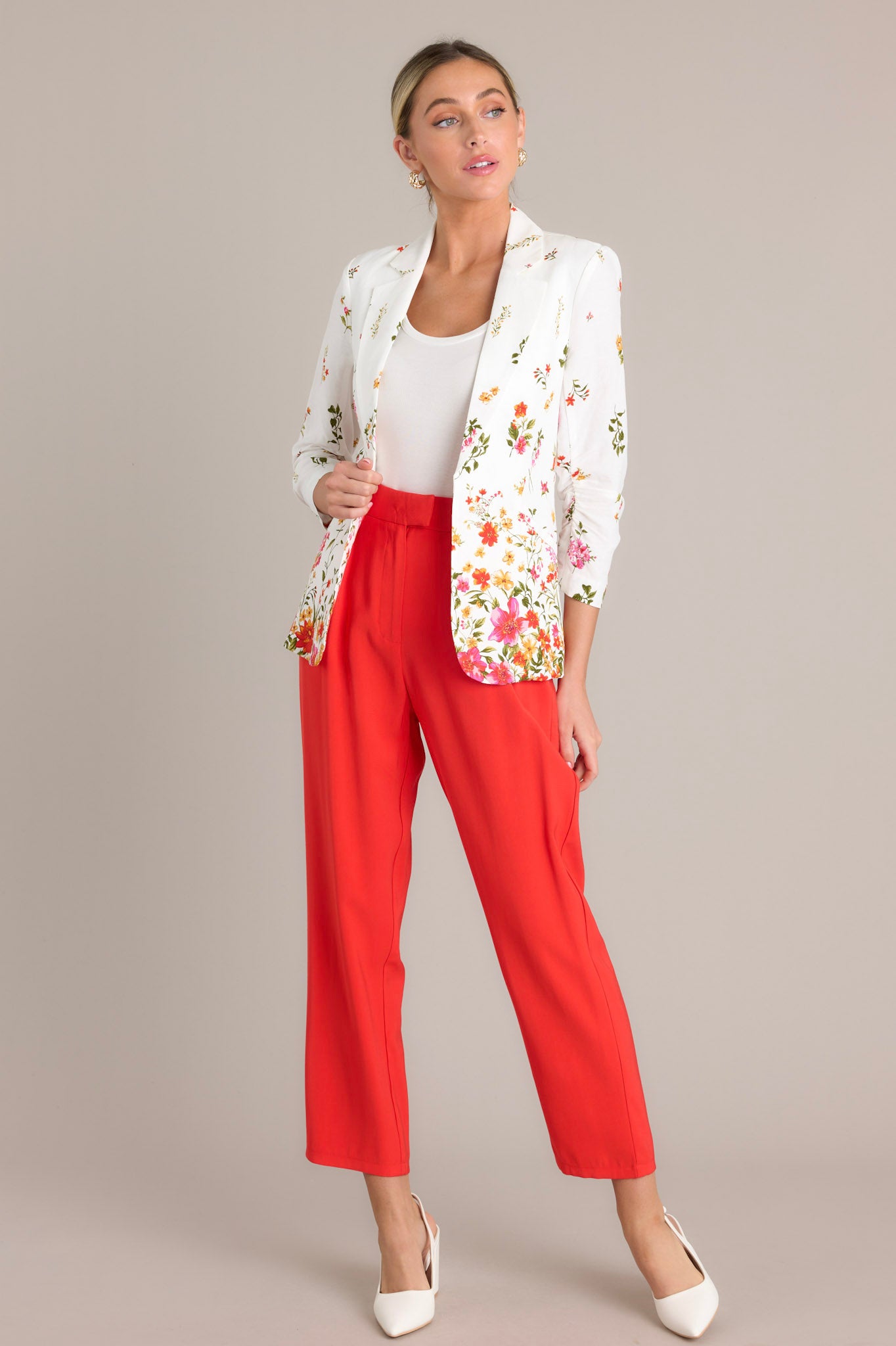 Office Appropriate Tomato Red Pants - All Pants | Red Dress