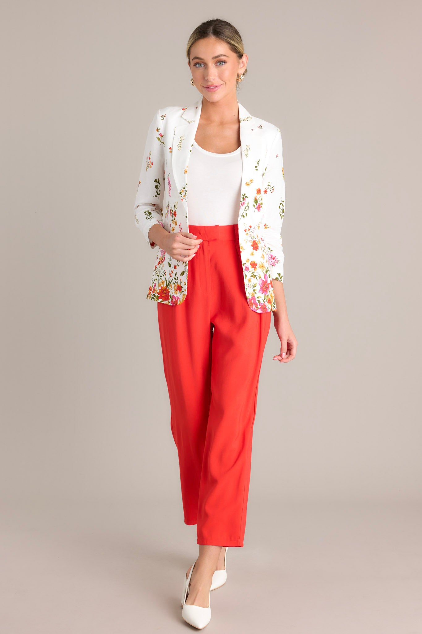 Office Appropriate Tomato Red Pants - All Pants | Red Dress