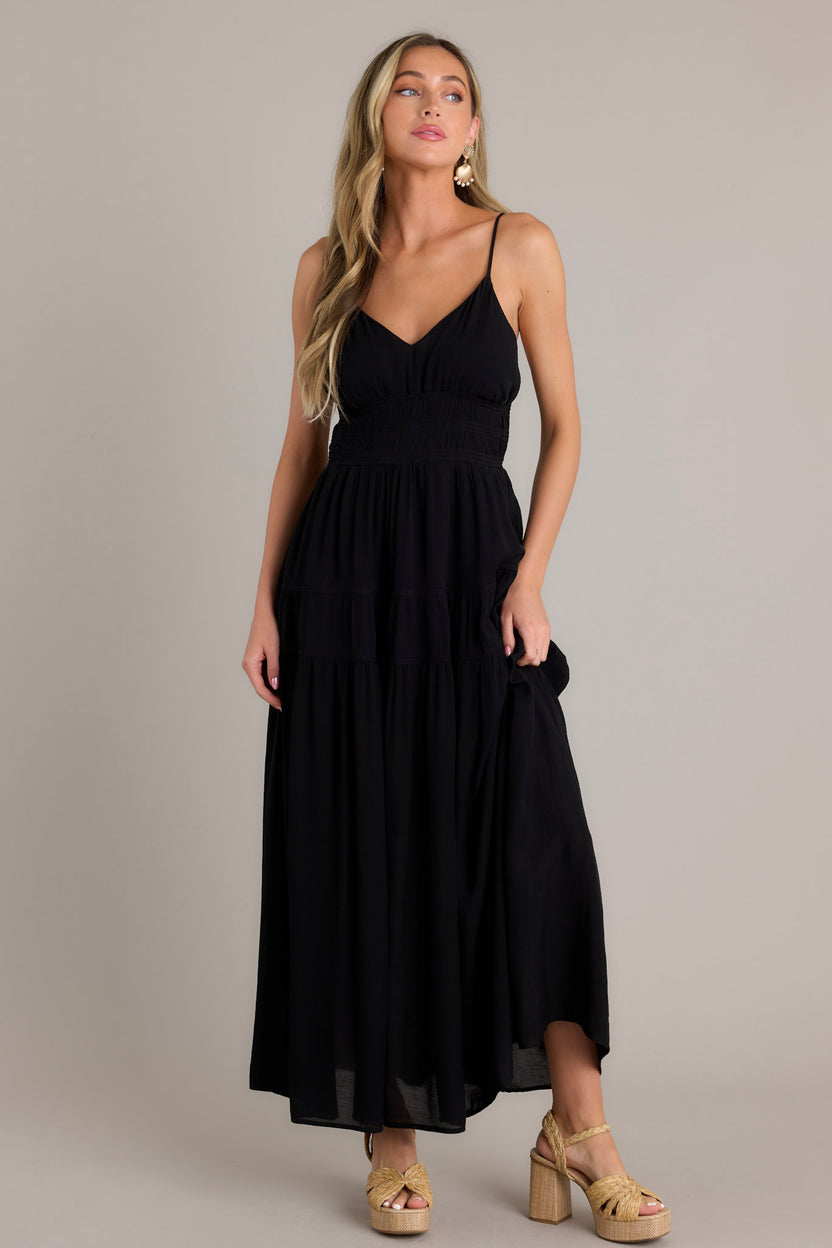 Flowy Black Maxi Dress - Casual Dresses | Red Dress