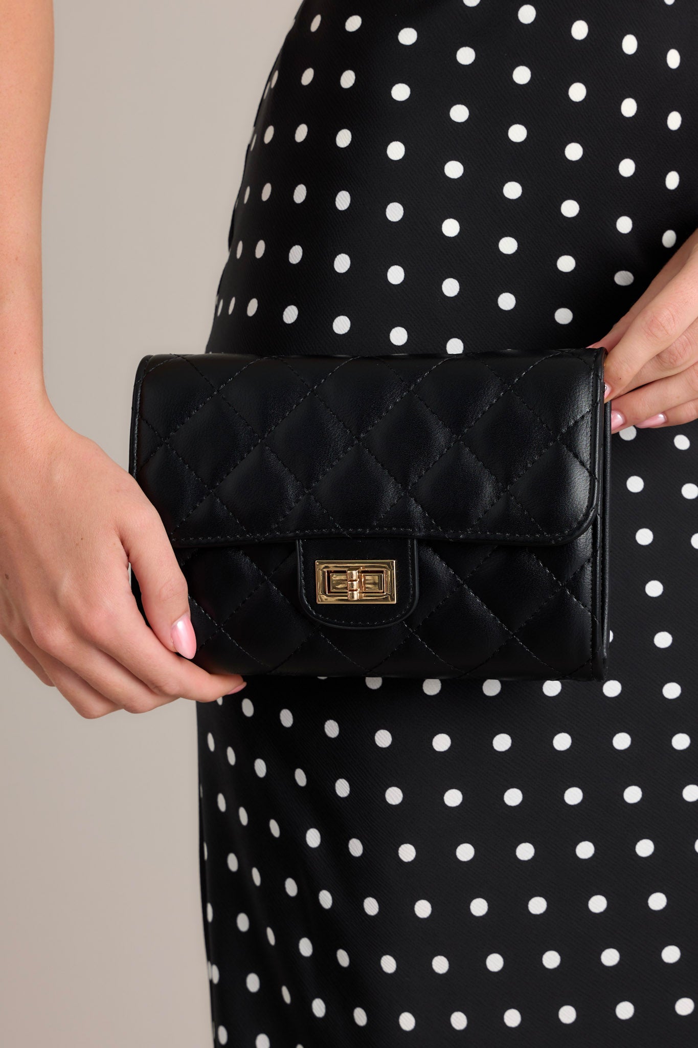 Black Quilted Handbag - All Handbags | Red Dress