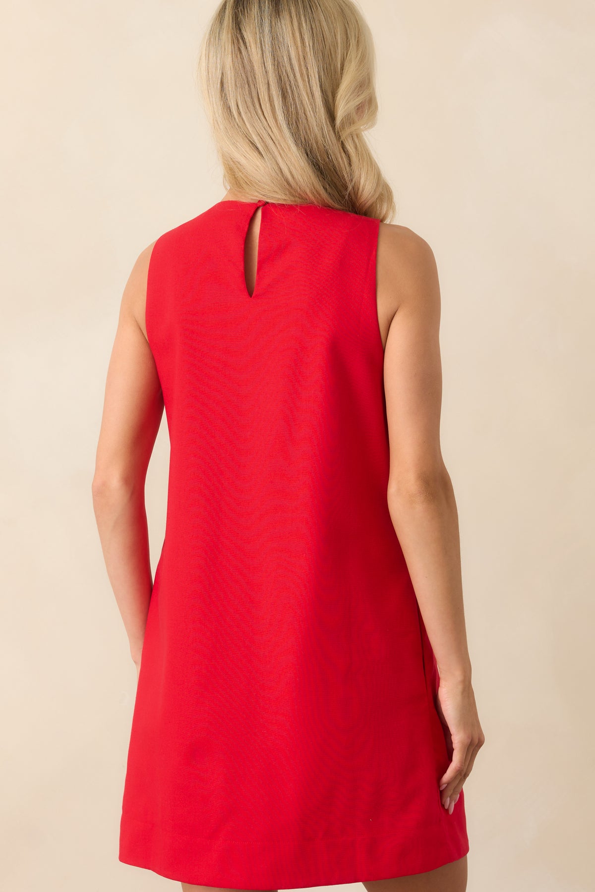 Red Ric Rac Cotton Shift Mini Dress - All Dresses | Red Dress