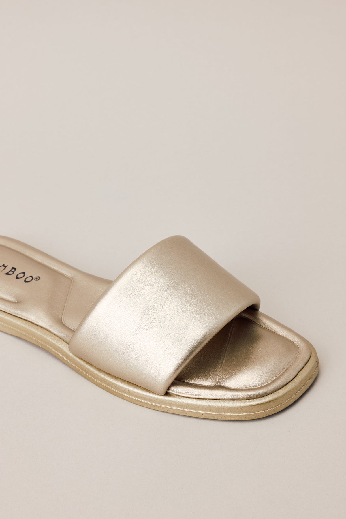 Gold Metallic Slip On Sandals - All Sandals | Red Dress