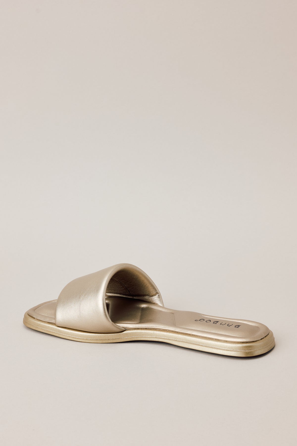 Gold Metallic Slip On Sandals - All Sandals | Red Dress