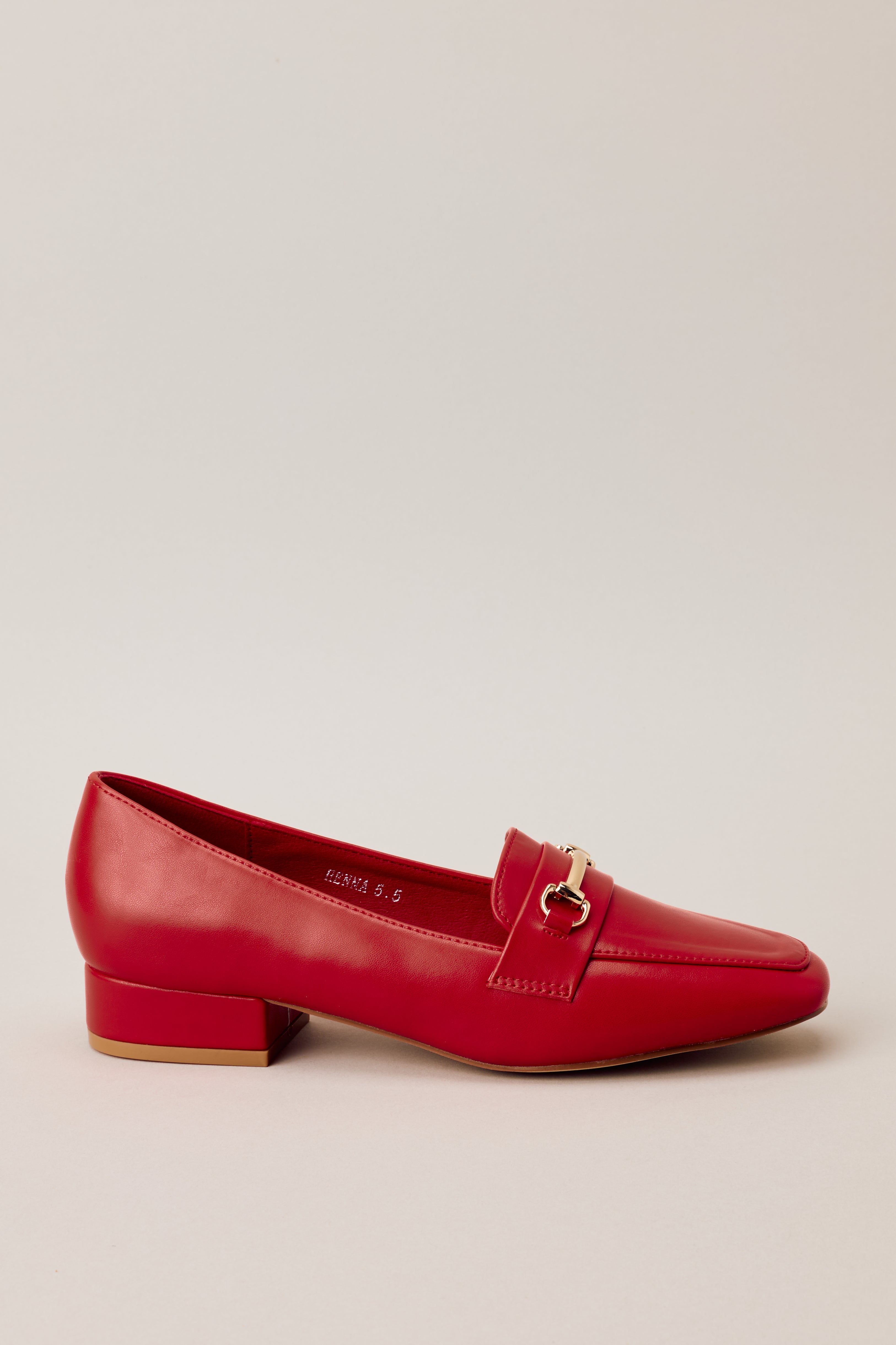 Red Vegan Leather Loafers - All Shoes | Red Dress