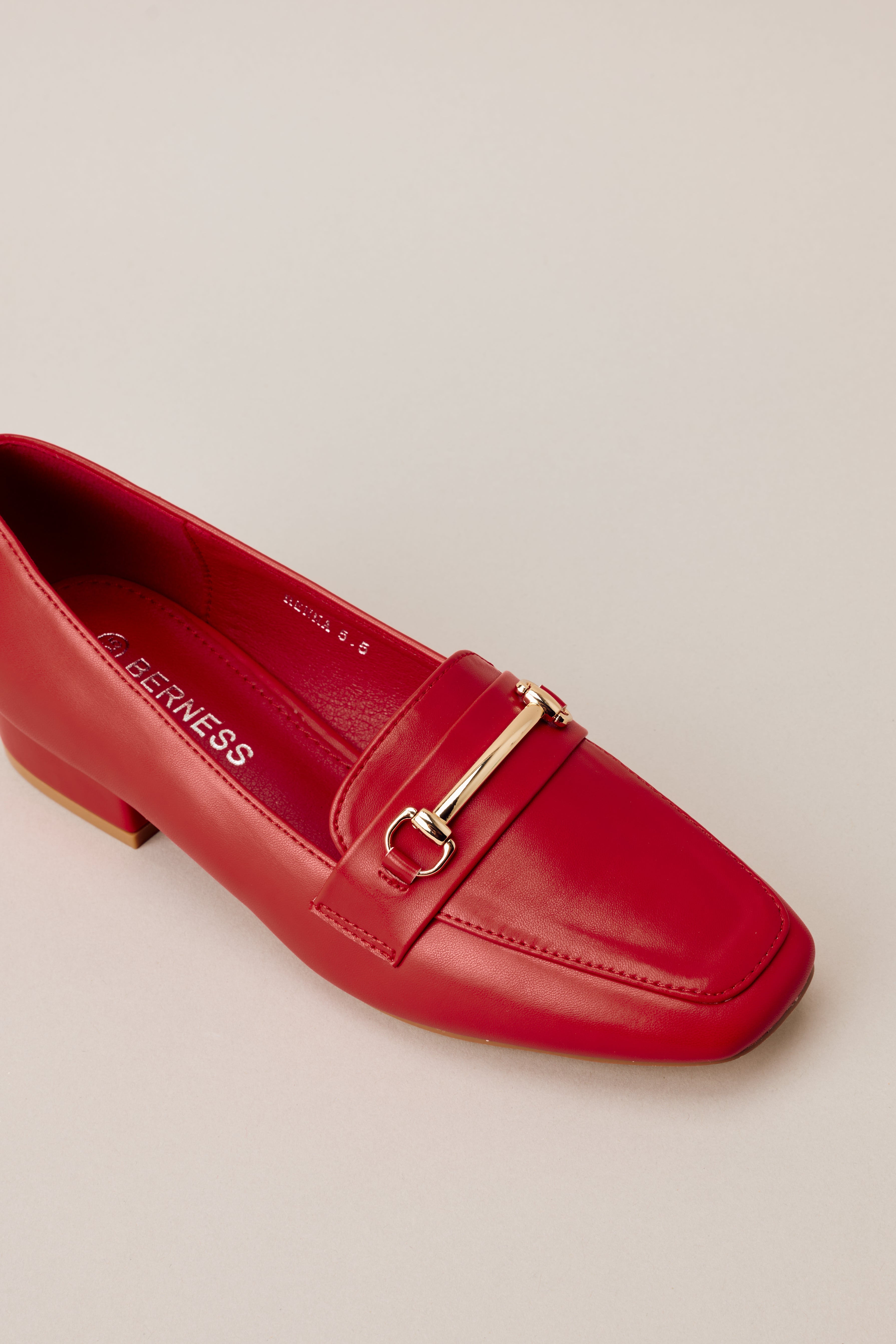 Red Vegan Leather Loafers - All Shoes | Red Dress